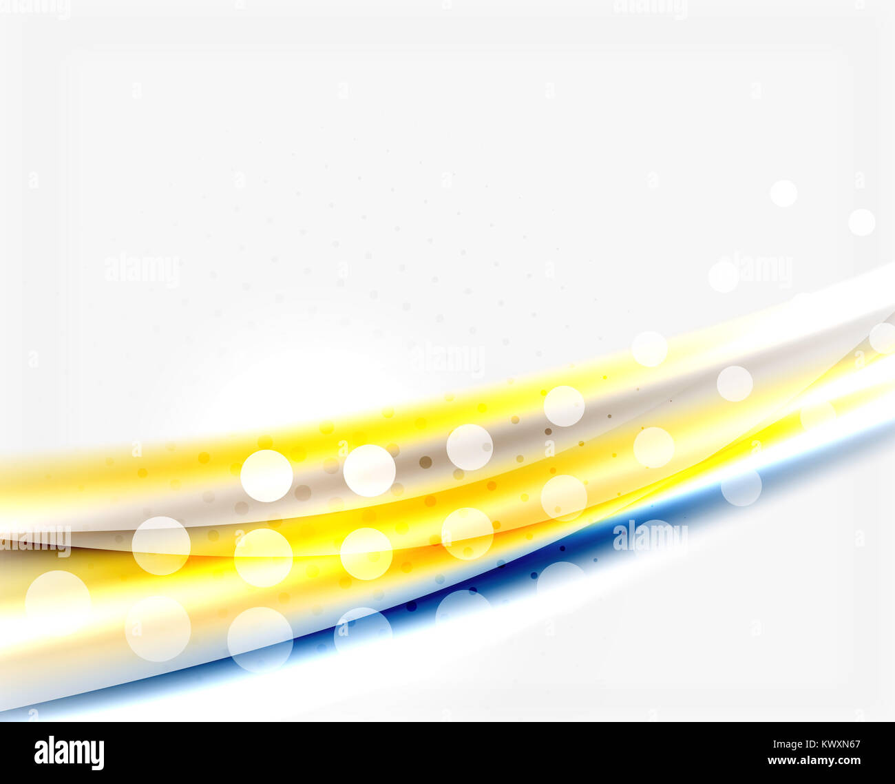 Shiny bright color lines with light effects and circles, wave abstract ...