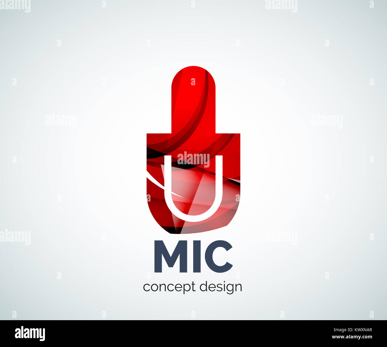 Microphone logo business branding icon, created with color overlapping ...
