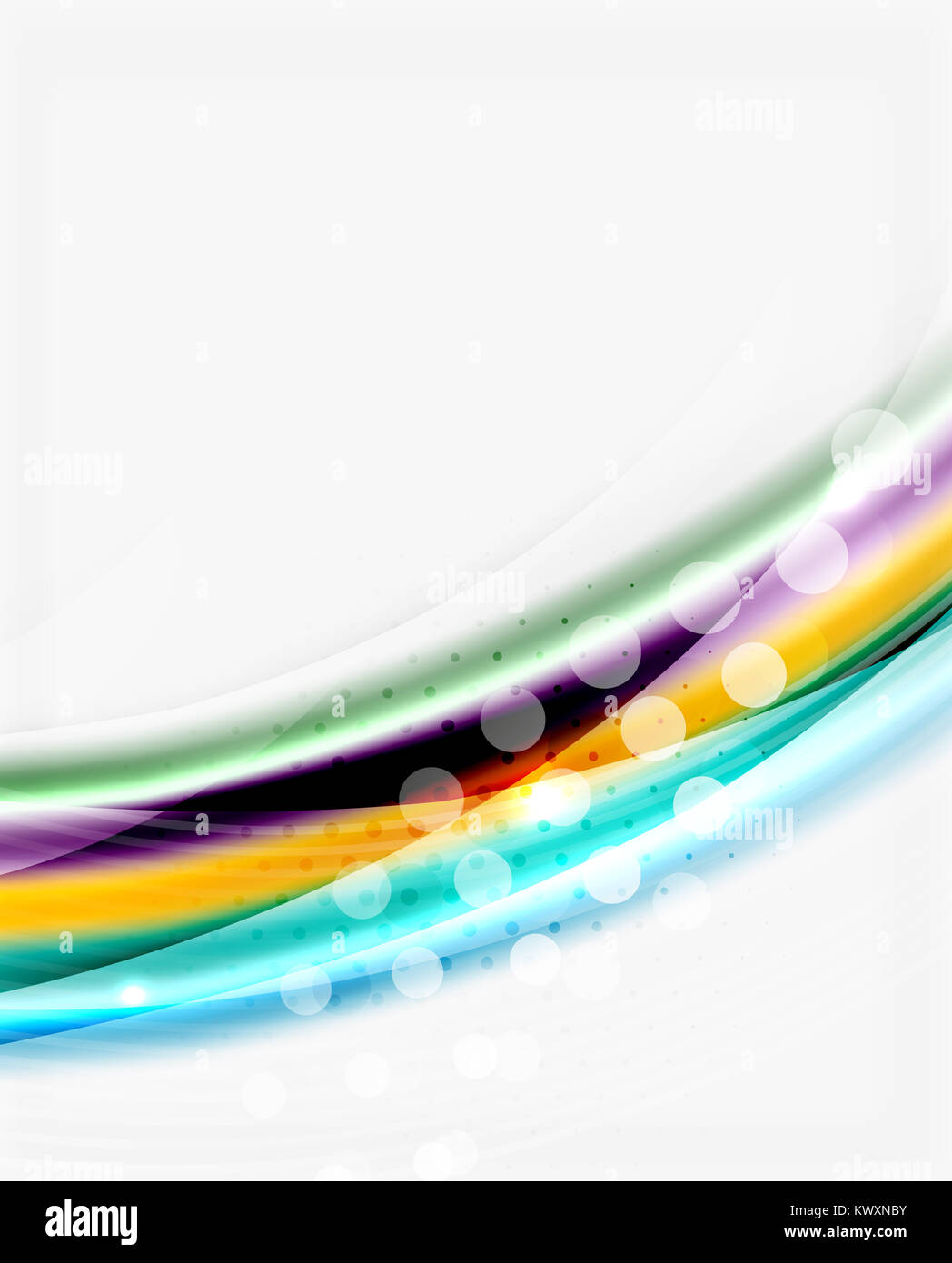 Smooth colorful line on white. Wave abstract background template Stock ...