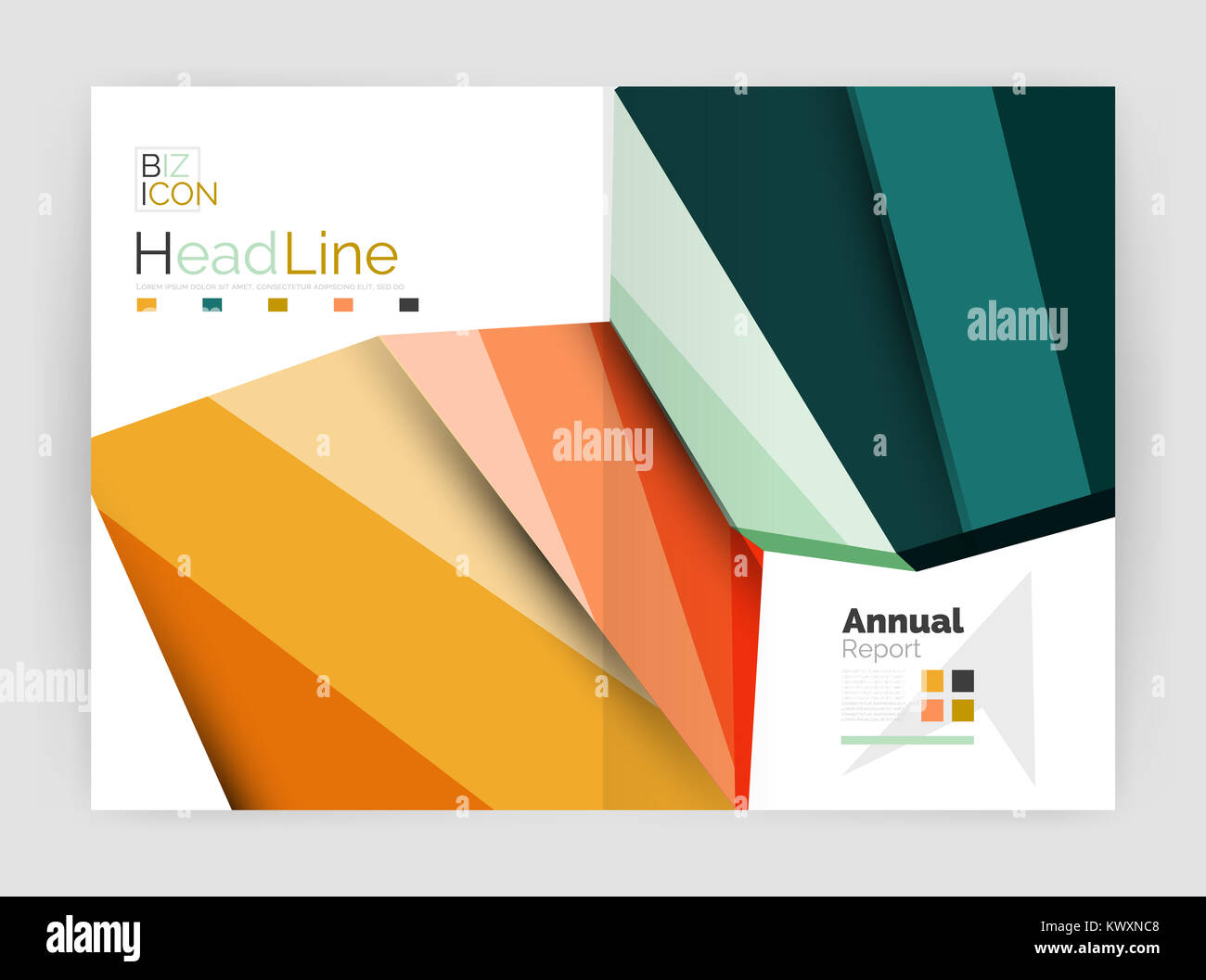 annual report geometric template, 3d shapes Stock Photo - Alamy