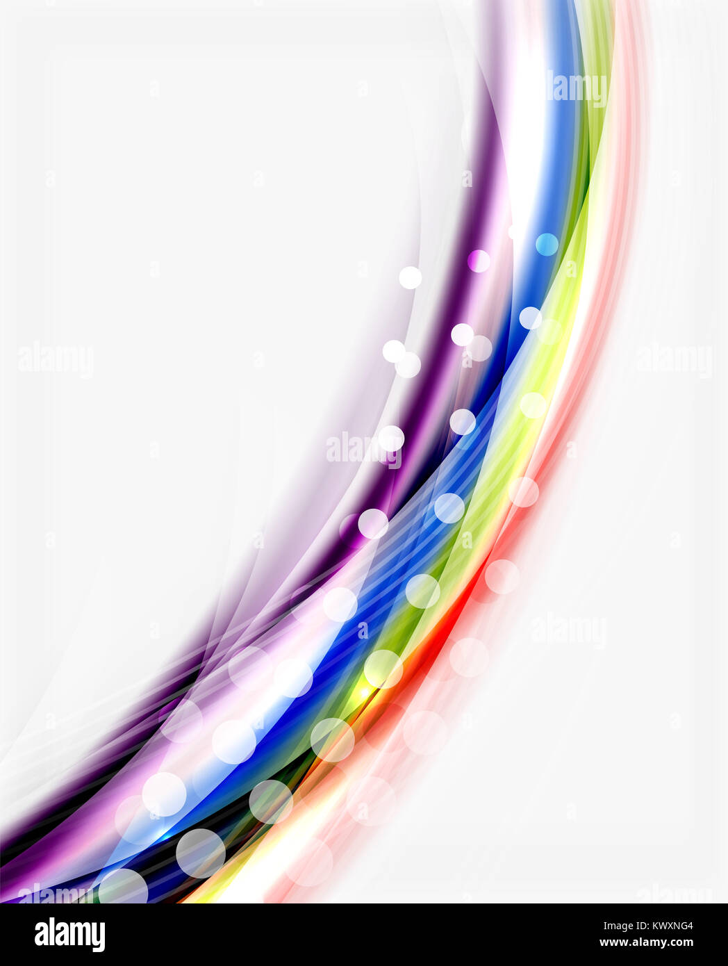 Smooth colorful line on white. Wave abstract background template Stock ...