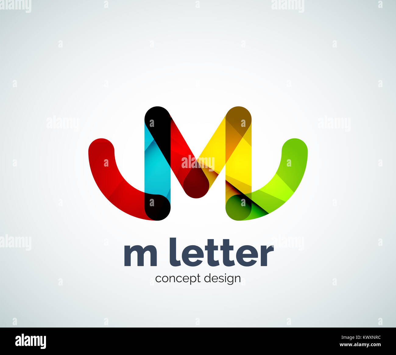 m letter logo, abstract geometric logotype template, created with ...