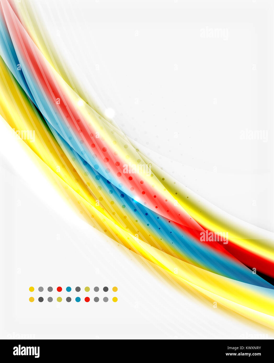 Smooth colorful line on white. Wave abstract background template Stock ...