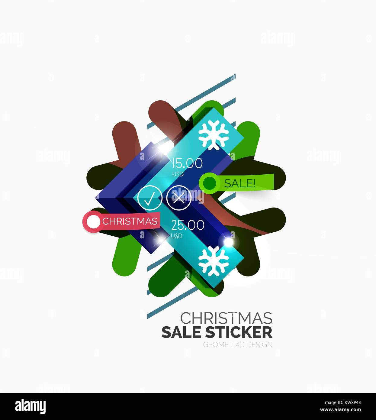 Christmas sale stickers and labels Stock Photo - Alamy