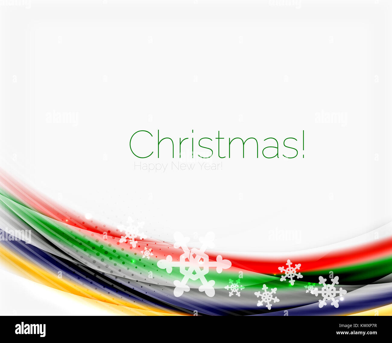 Christmas wave abstract background, curve line with snowflakes Stock ...