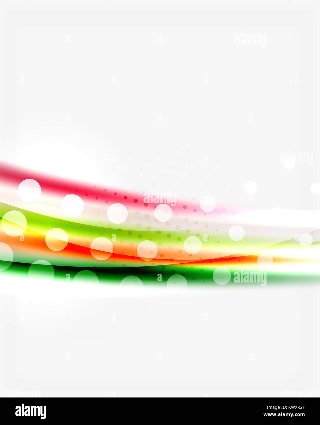 Shiny bright color lines with light effects and circles, wave abstract ...