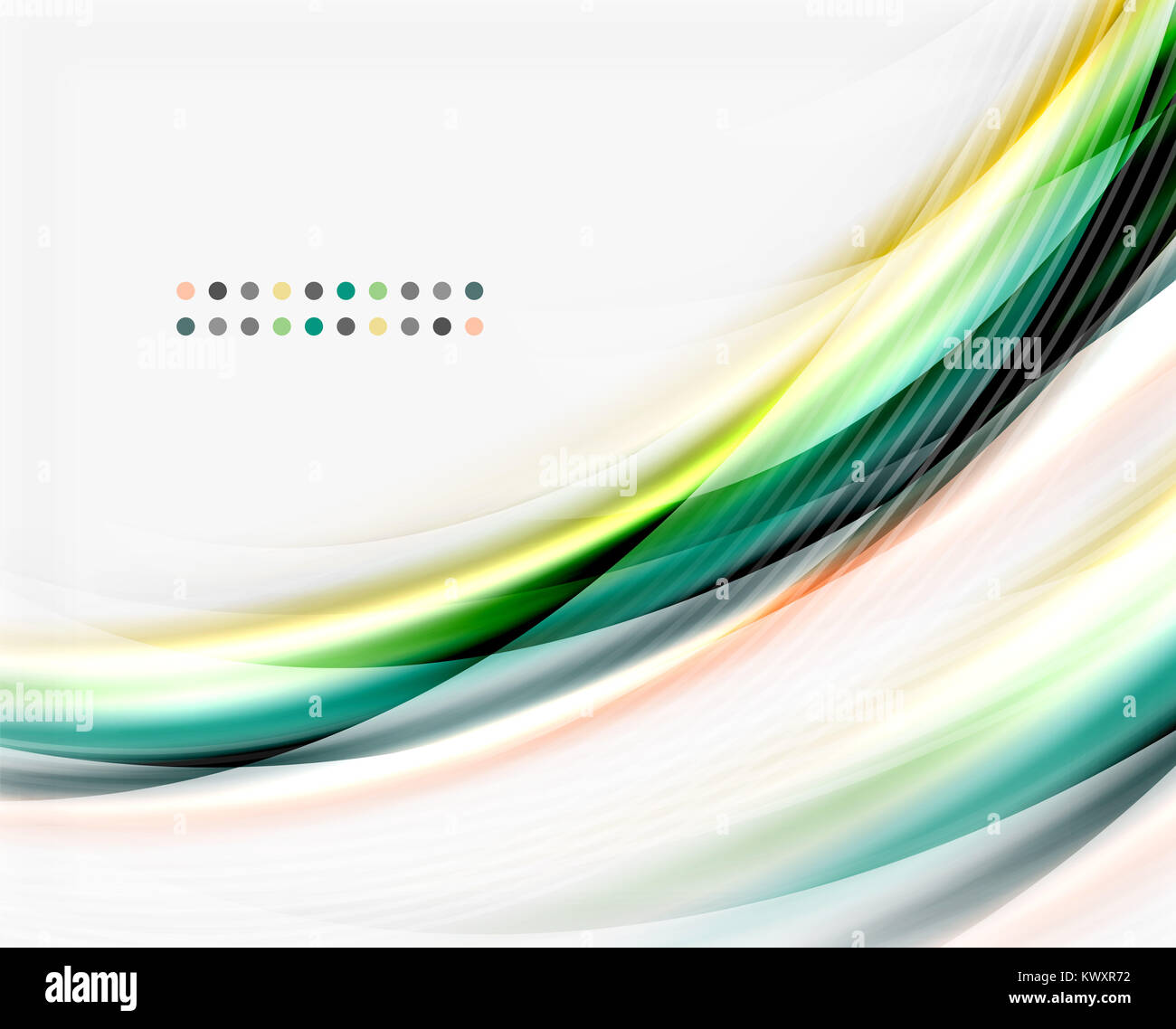 Glossy wave on white space. Business message or slogan background Stock ...