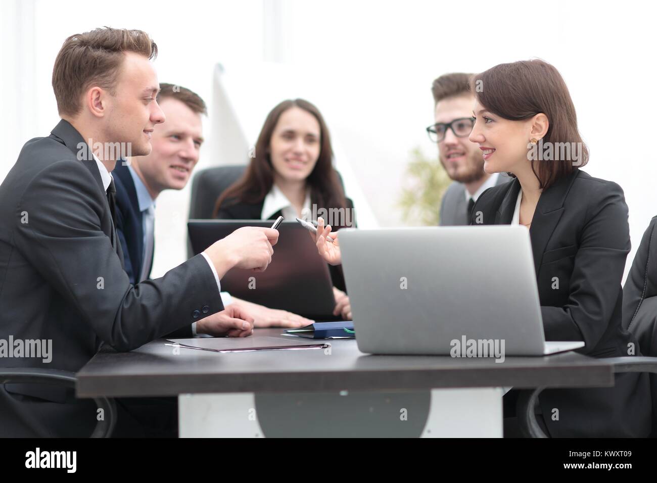 brainstorming. professional business team at the briefing Stock Photo ...
