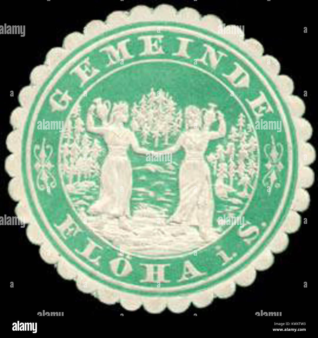 The Siegelmarke of Flöha, Saxony, identified as W0226903, is a ...
