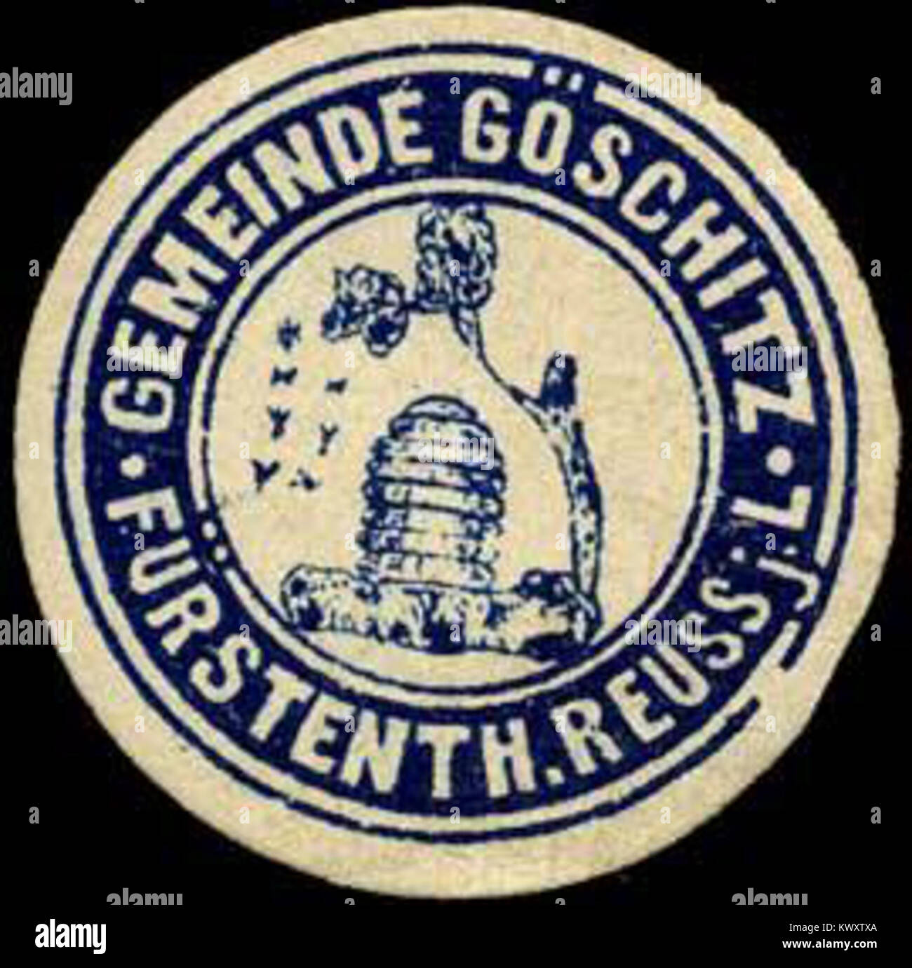 An official seal from the municipality of Gösnitz in the Principality ...