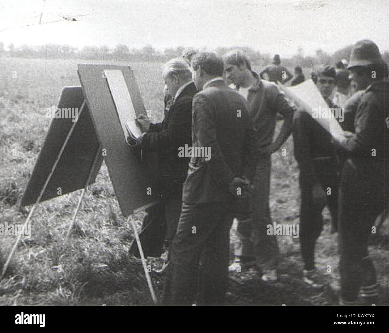 A photograph from the International Parachuting Championship held in ...