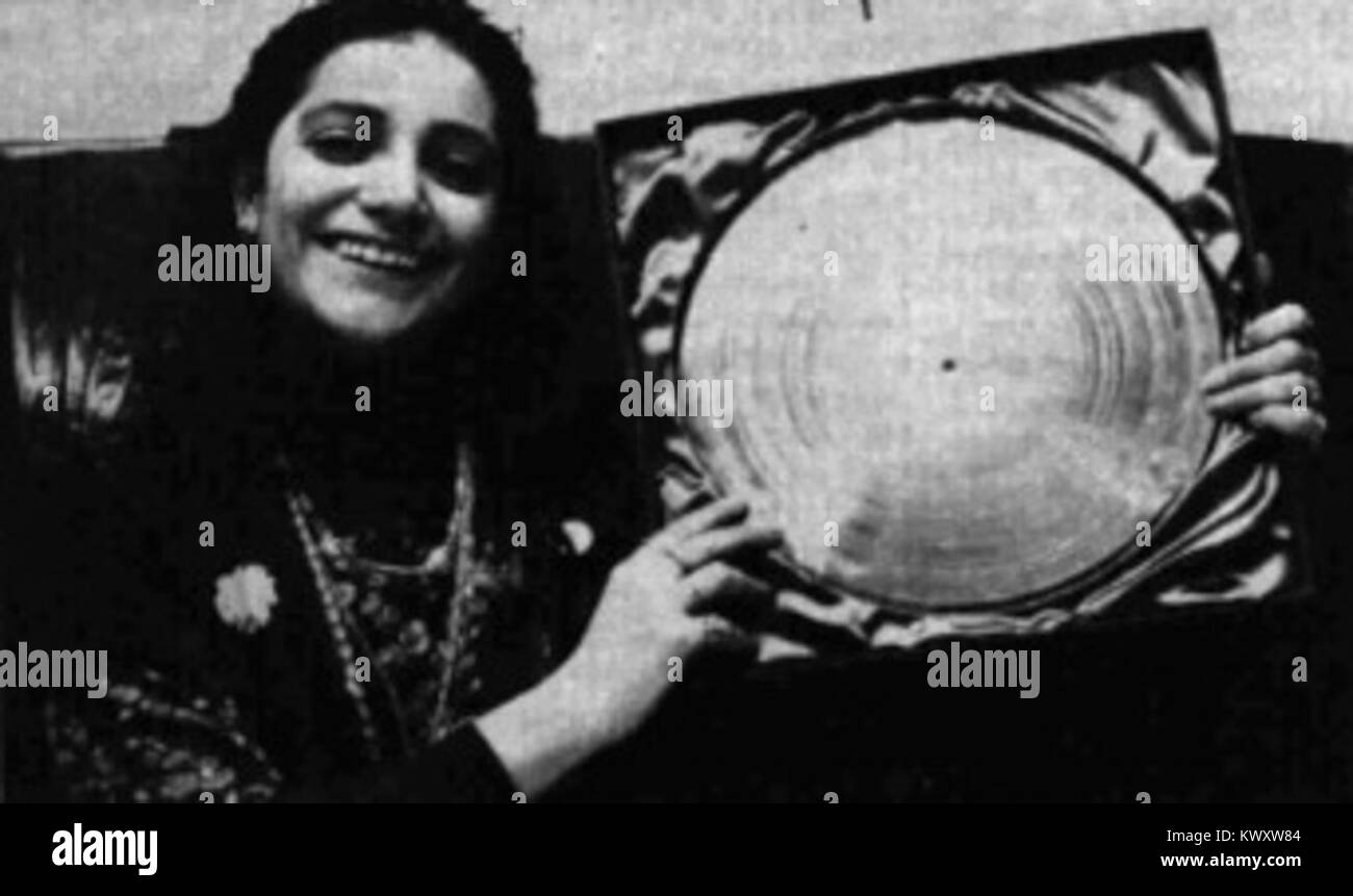 The ''Disco d'Oro'' (Gold Record) awarded to Italian singer Mia Martini ...