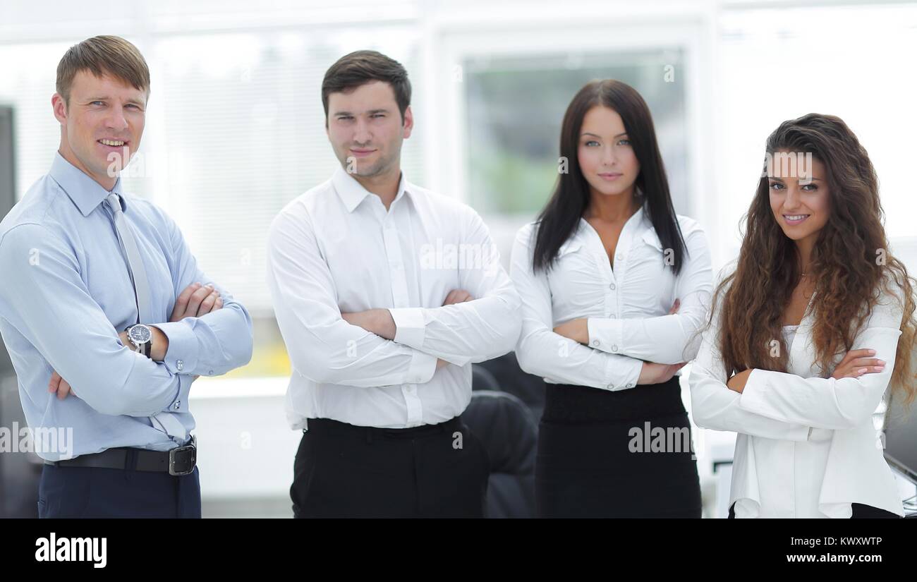 successful business team standing in office Stock Photo - Alamy