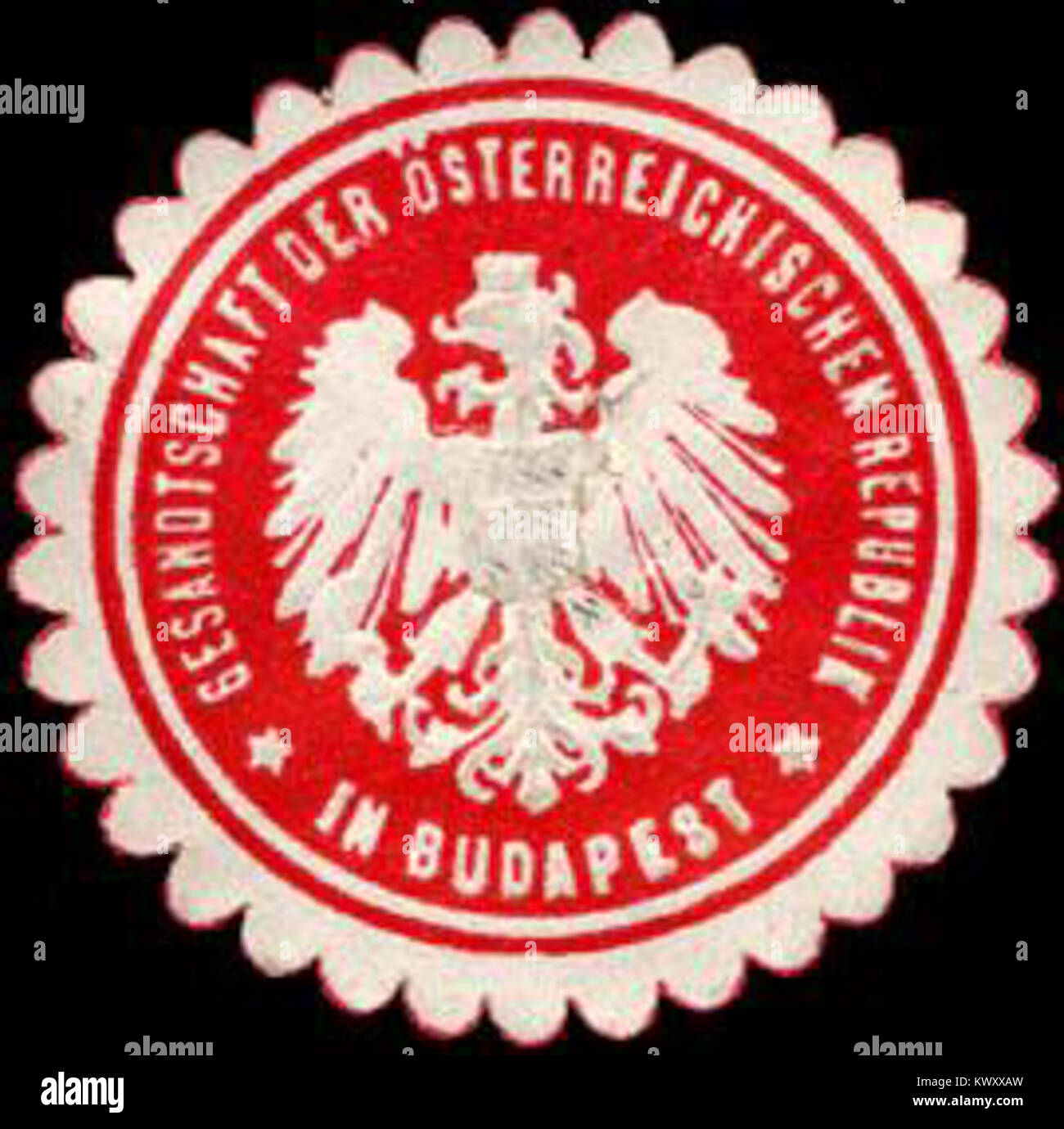 The official seal of the Austrian Embassy in Budapest was used on ...