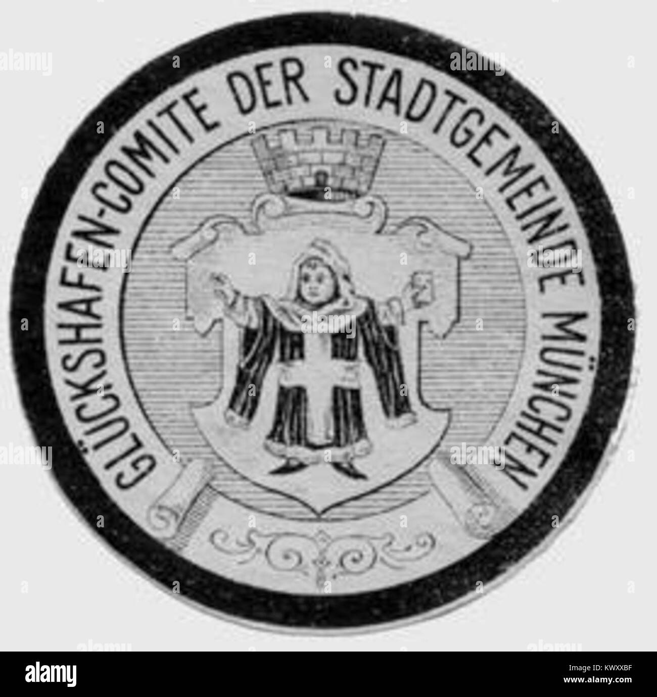 This seal represents the Glückshafen district of Munich, used by the ...