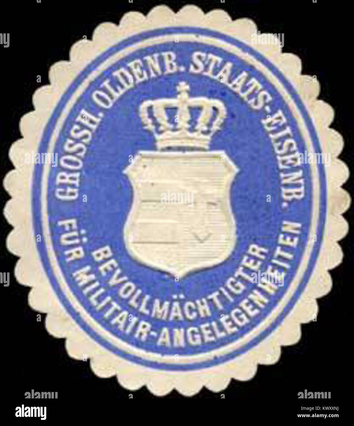 Official seal from the Grand Duchy of Oldenburg, Germany, representing ...