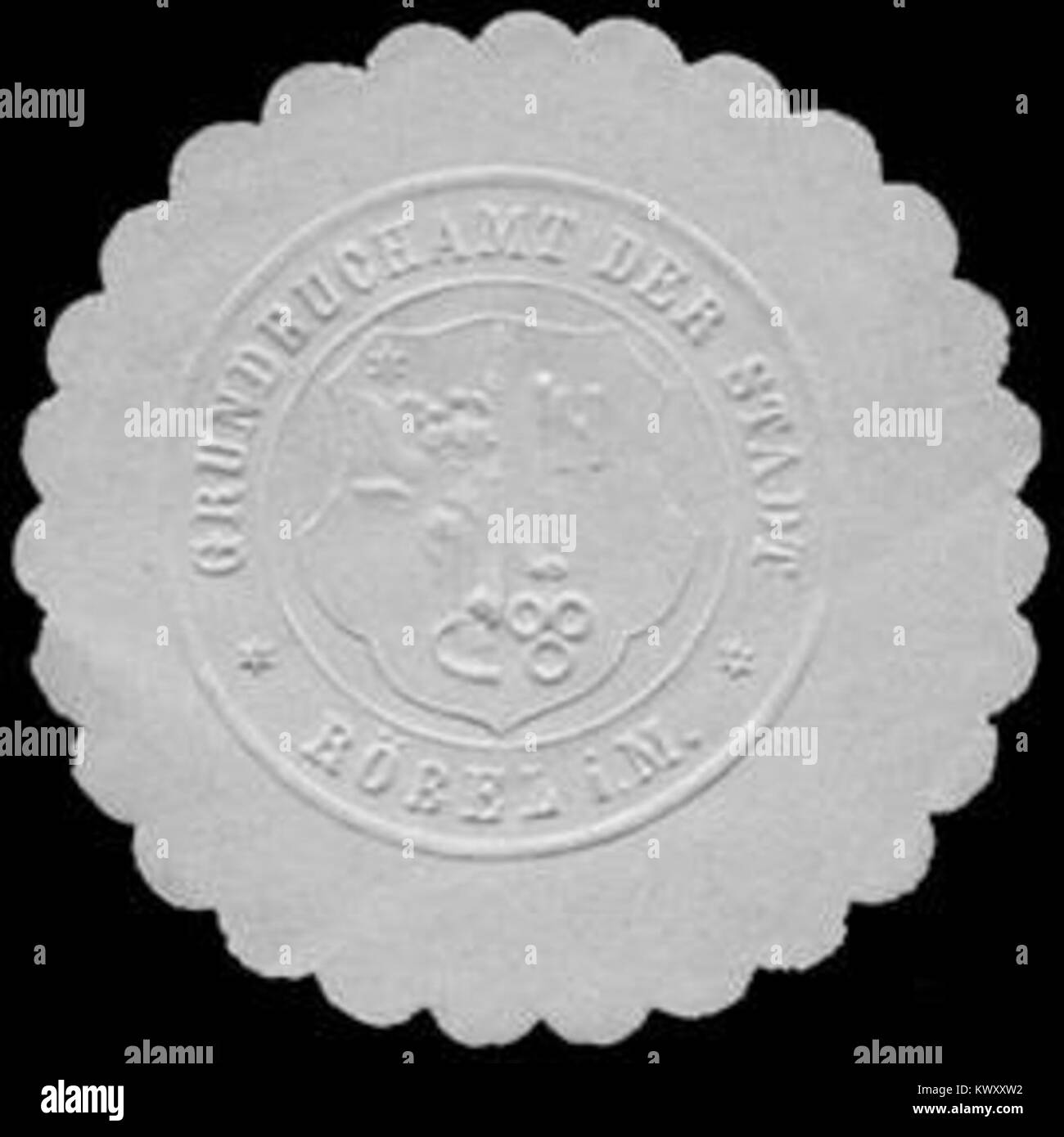 This historical seal, belonging to the land registry office of Röbel in ...