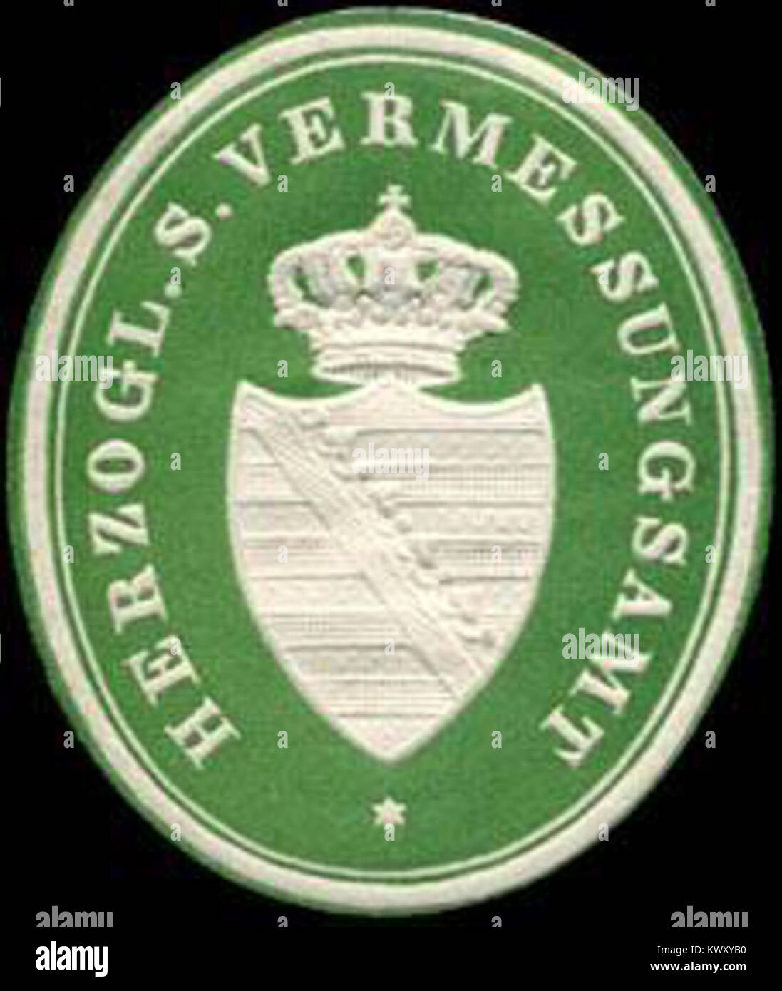 The seal represents the official stamp of the Herzoglich Saxon ...