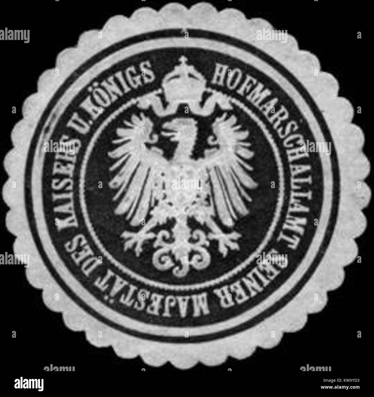 This seal represents the Hofmarschallamt of His Majesty the Emperor and ...
