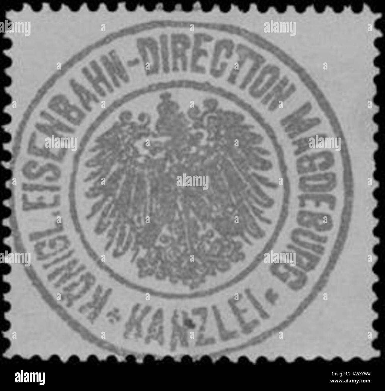 This image shows a royal seal used by the Prussian State Railway in ...
