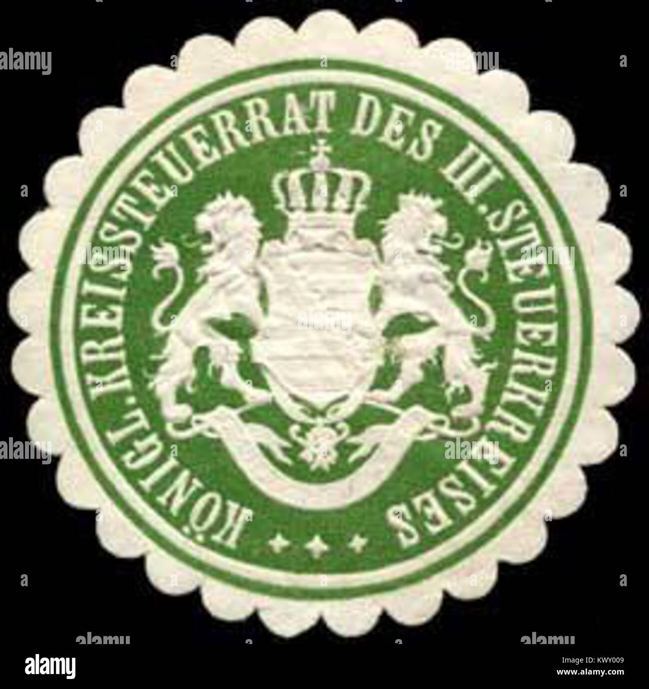 This image shows the official seal of the Royal District Tax Office of ...