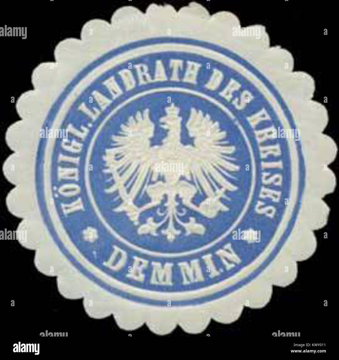 A historical seal from the Kingdom of Prussia, representing the Royal ...