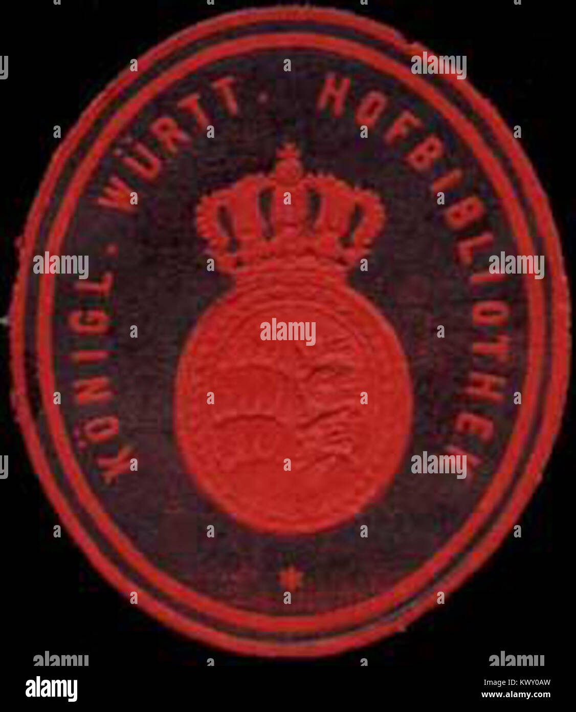 The royal seal of the W rttemberg Court Library (K nigl. W rtt. Hofbibliothek) represents the ...