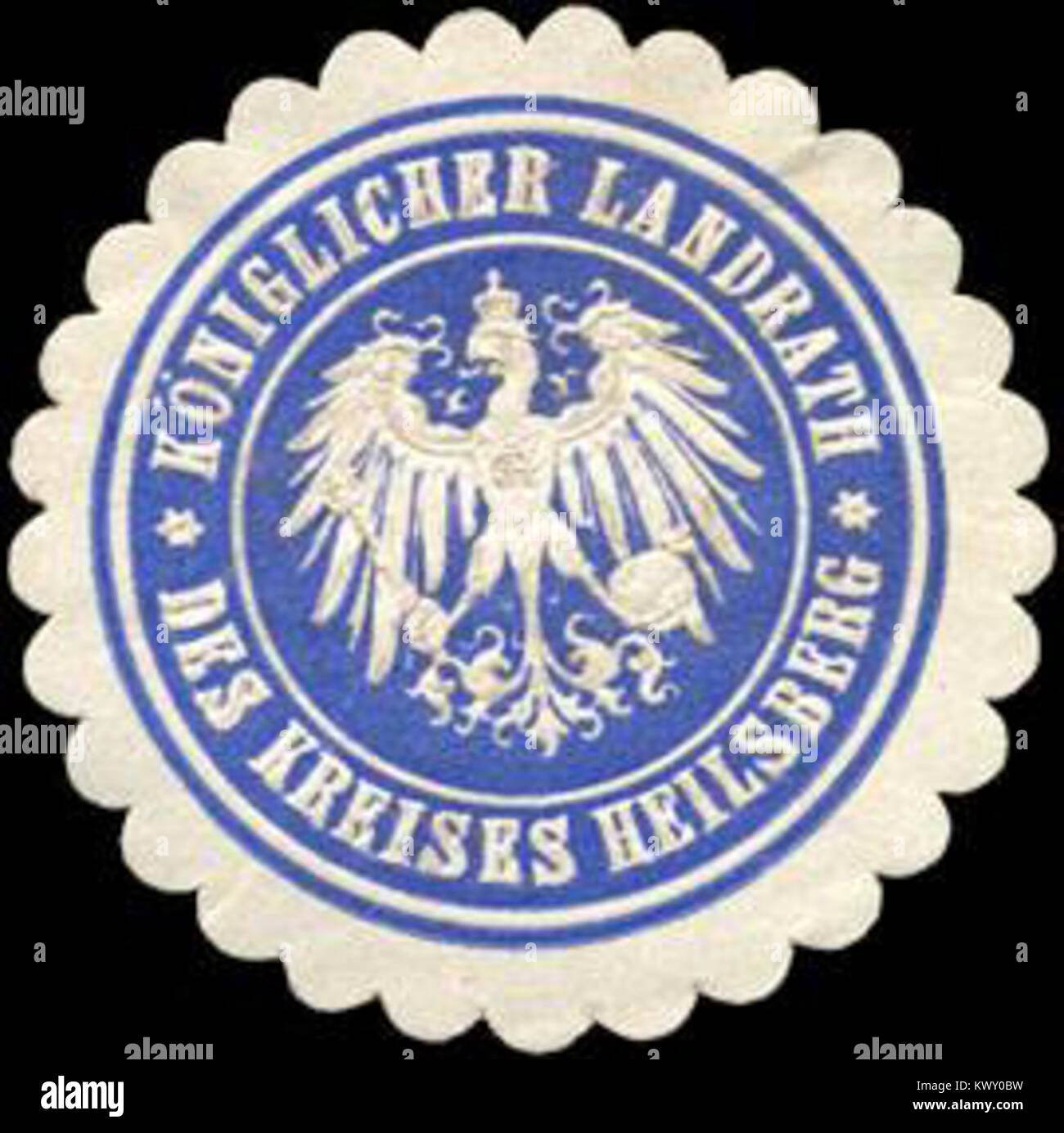 A German military seal from the Kingdom of Prussia, used by the Landrat ...