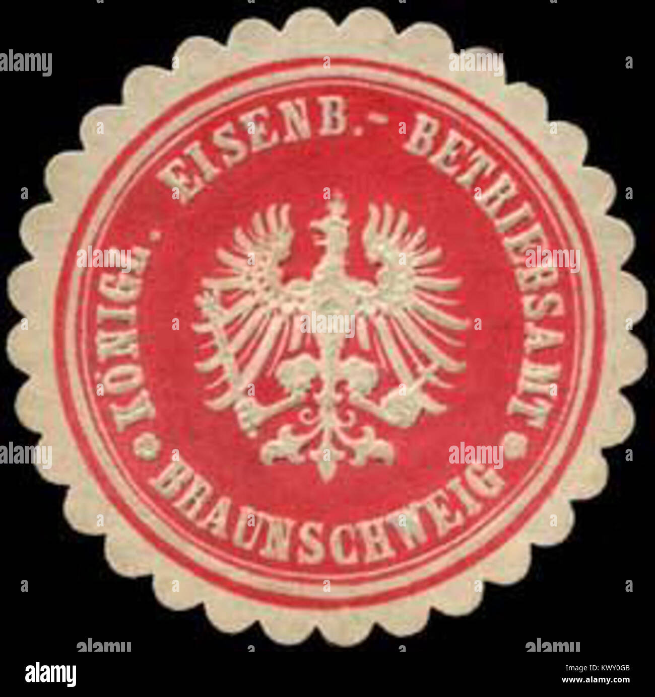 Stamp from the Royal Railway Operations Office in Braunschweig, Germany ...
