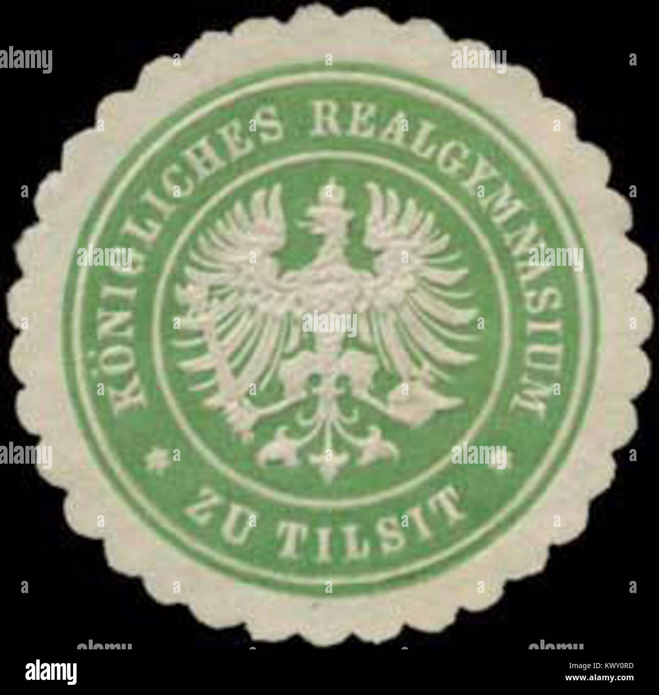 This seal represents the Royal Realgymnasium in Tilsit, Germany, a ...