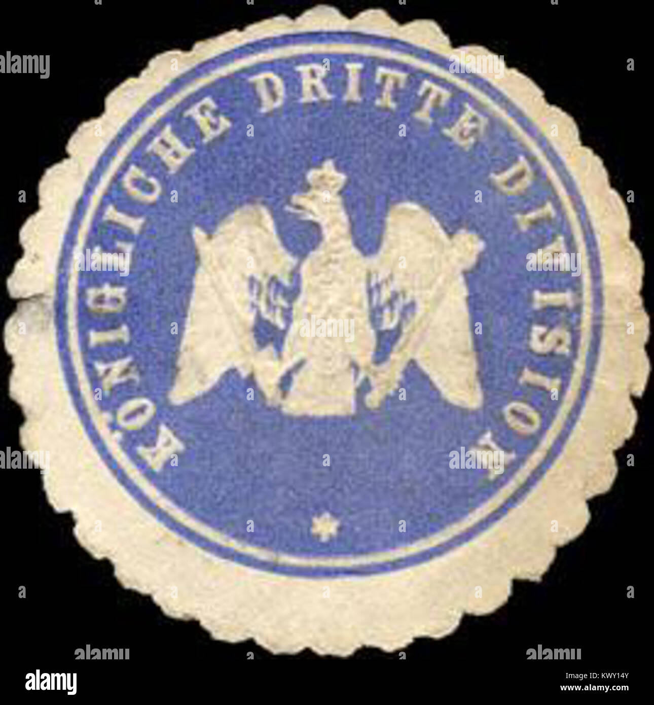 This seal represents the Royal Prussian Third Division, used during ...