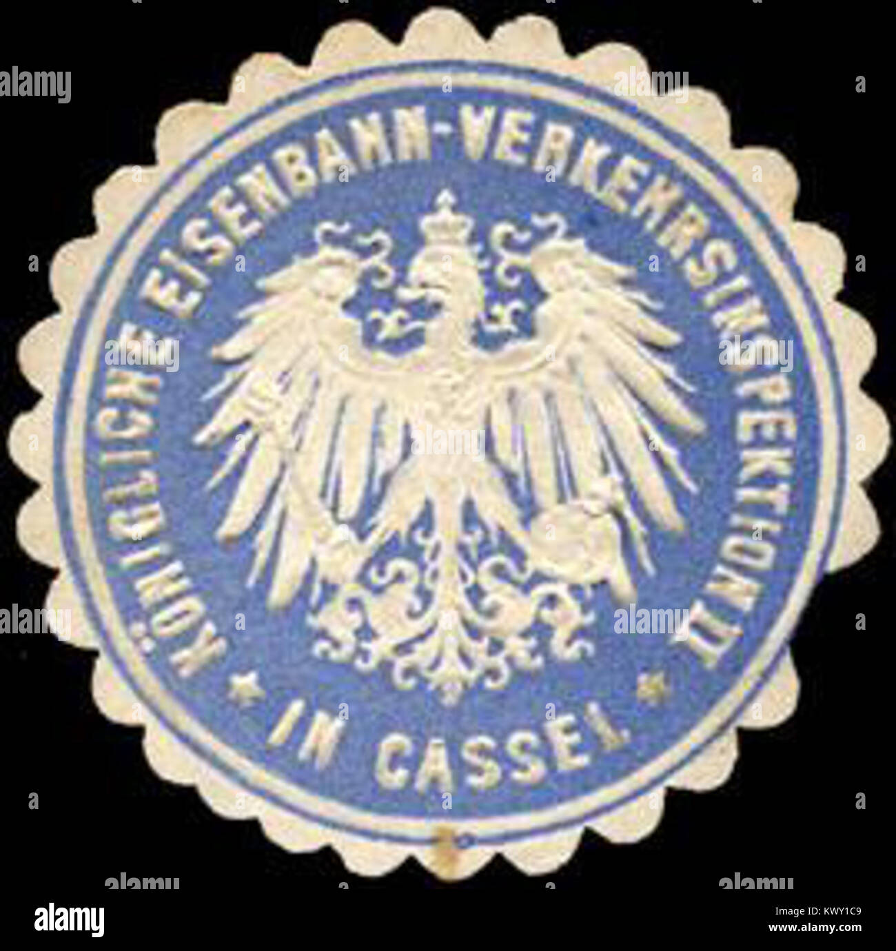 The seal mark of the Royal Railway Traffic Inspection II in Cassel ...