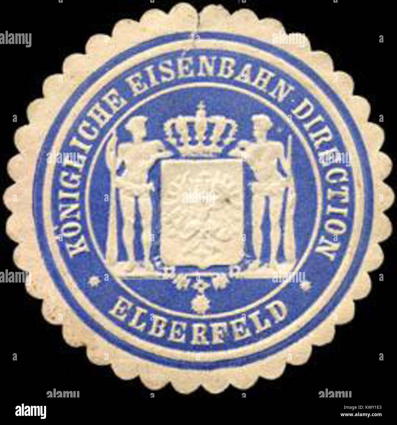 This image features a seal mark from the Royal Prussian Railway ...