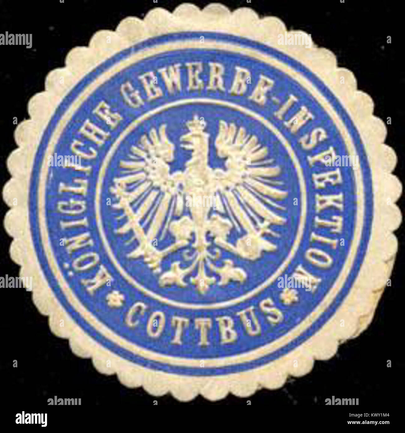 This image depicts a seal of the Royal Trade Inspection from Cottbus ...