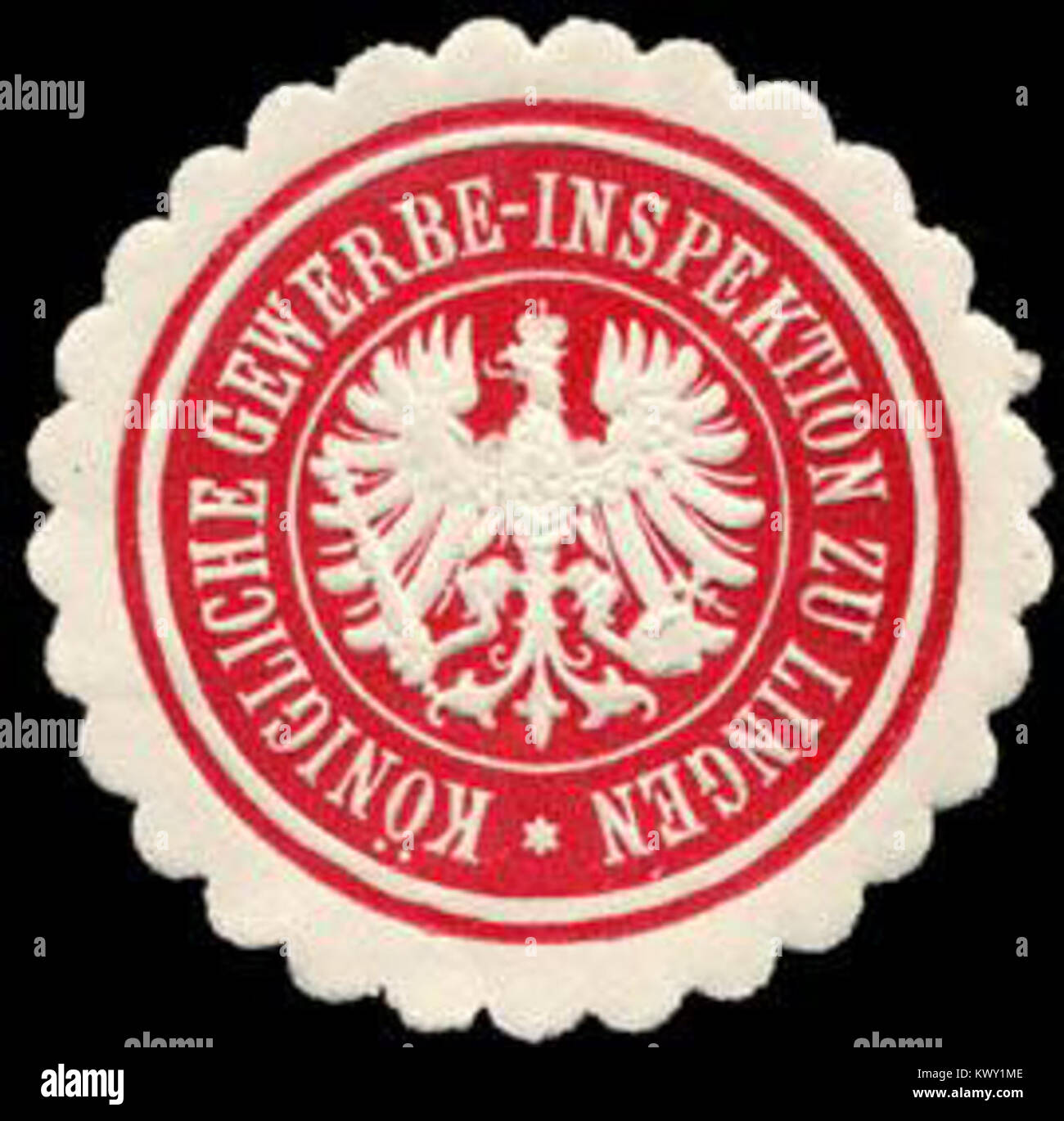 This image depicts a seal mark from the Royal Trade Inspection in ...