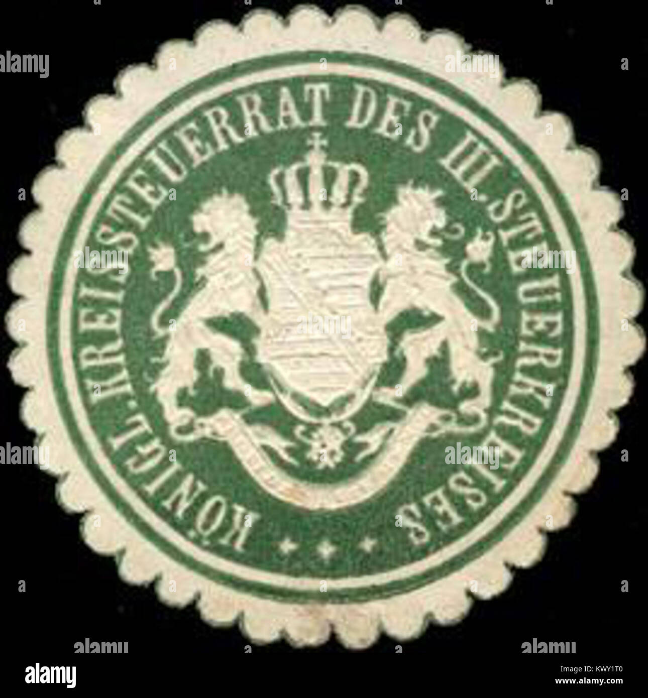 An image of the royal tax seal for the III. Tax District of the Royal ...