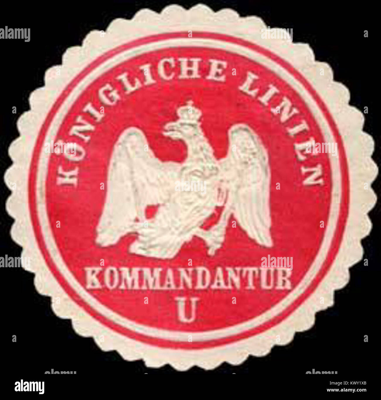 This is a royal seal from the Prussian military command, used during ...