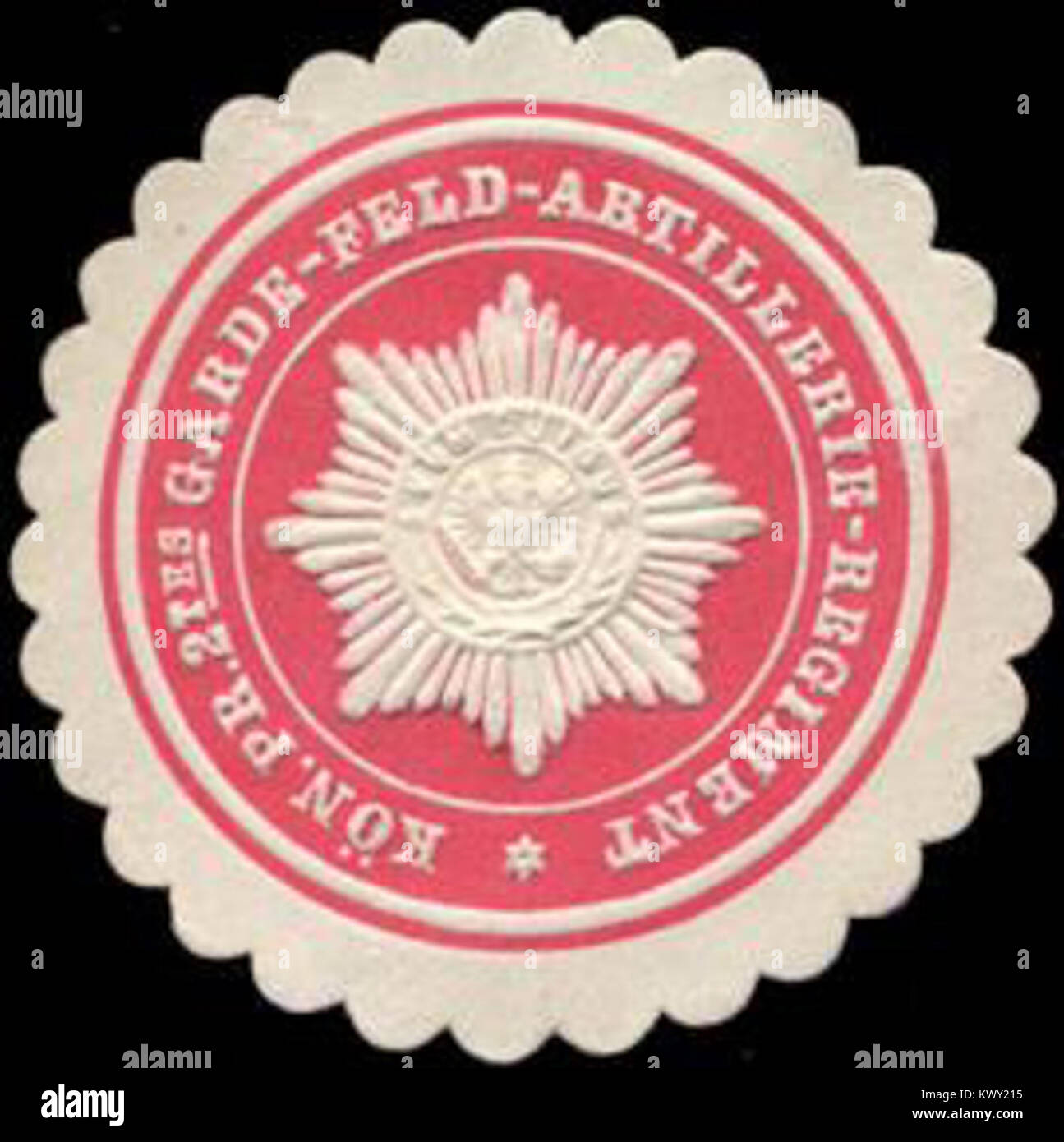 A seal of the Royal Prussian 2nd Guard Field Artillery Regiment ...
