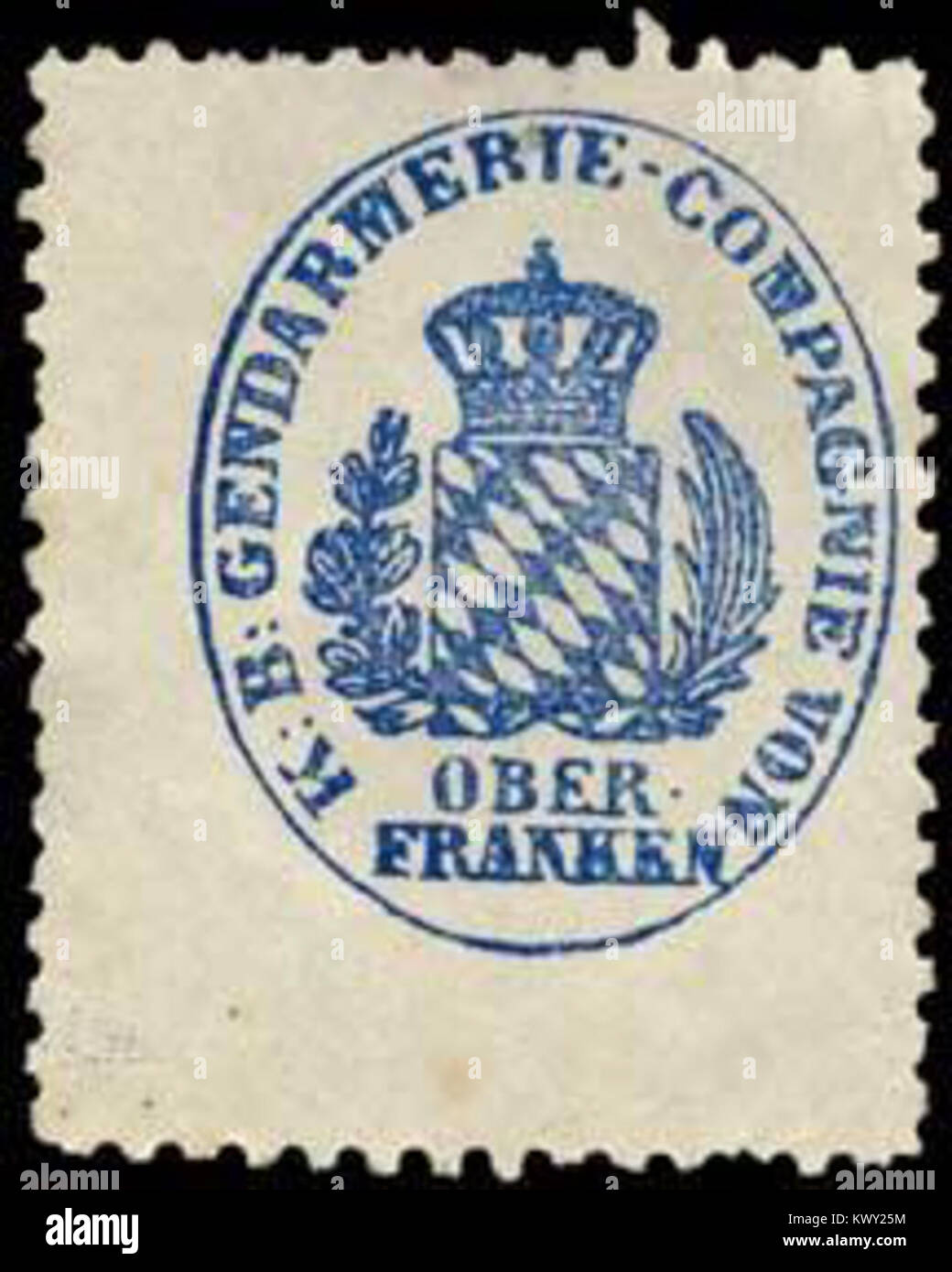 Official seal of the Royal Bavarian Gendarmerie Company of Upper ...