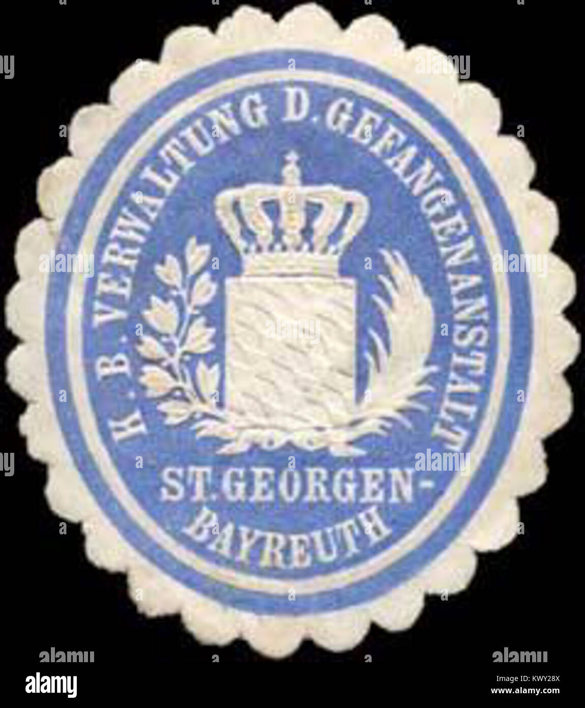 The seal from the Royal Bavarian Administration of St. Georgen Prison ...