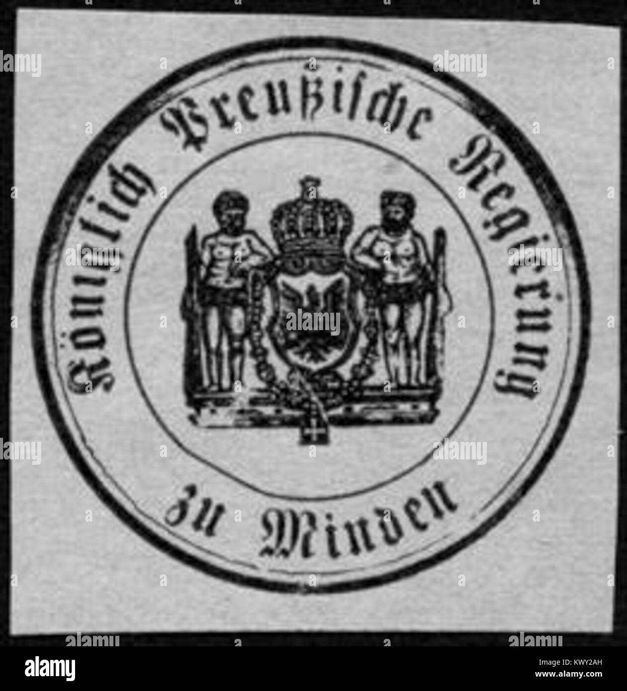 Seal of the Prussian Royal Government in Minden, used for official ...