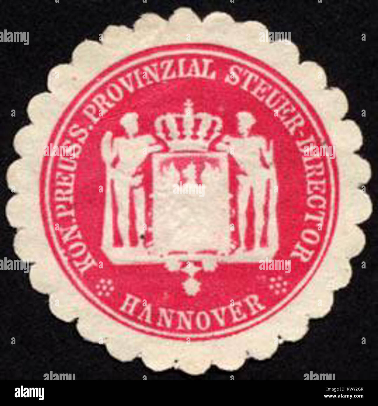 A historical seal marking the Royal Prussian Provincial Tax Office ...