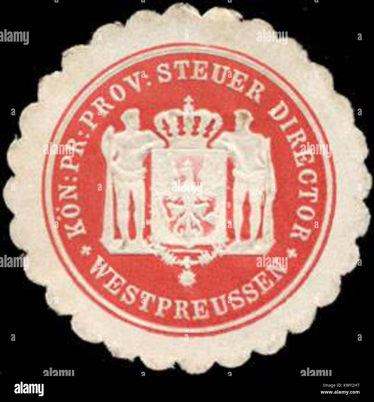 This historical seal mark is from the Royal Prussian Province Tax ...