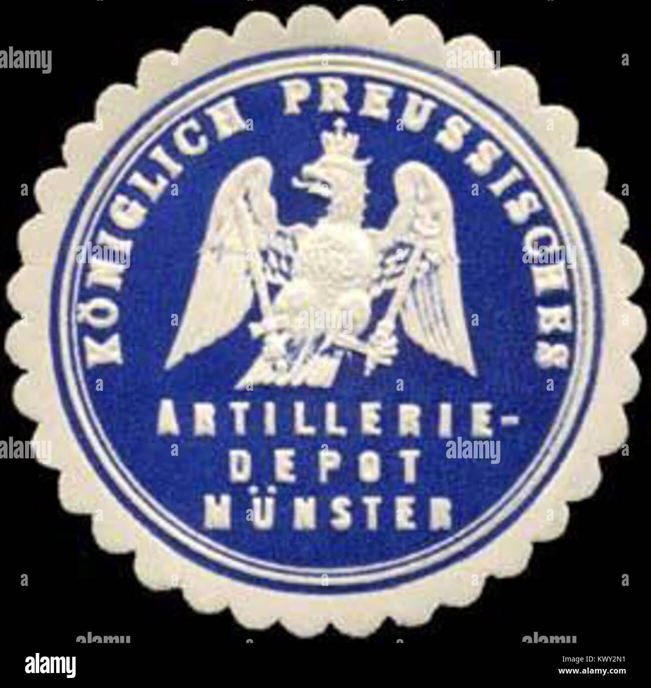 An image of the Royal Prussian Artillery Depot seal from Münster, an ...