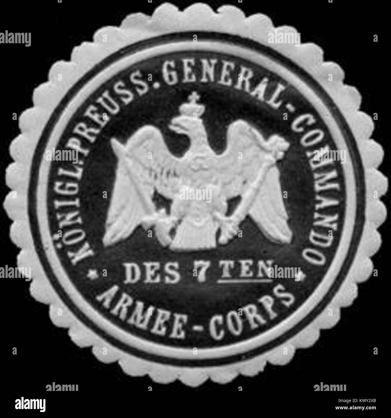This seal is of the Royal Prussian General Command of the 7th Army ...