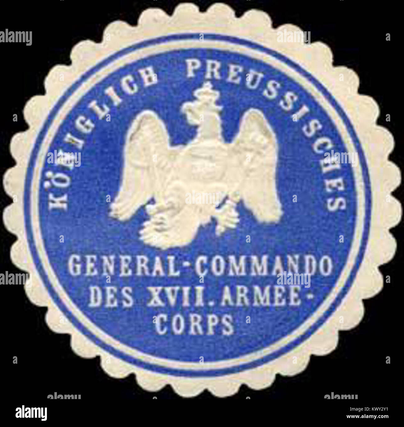 A seal from the Prussian Army General Command of the XVII Army Corps ...