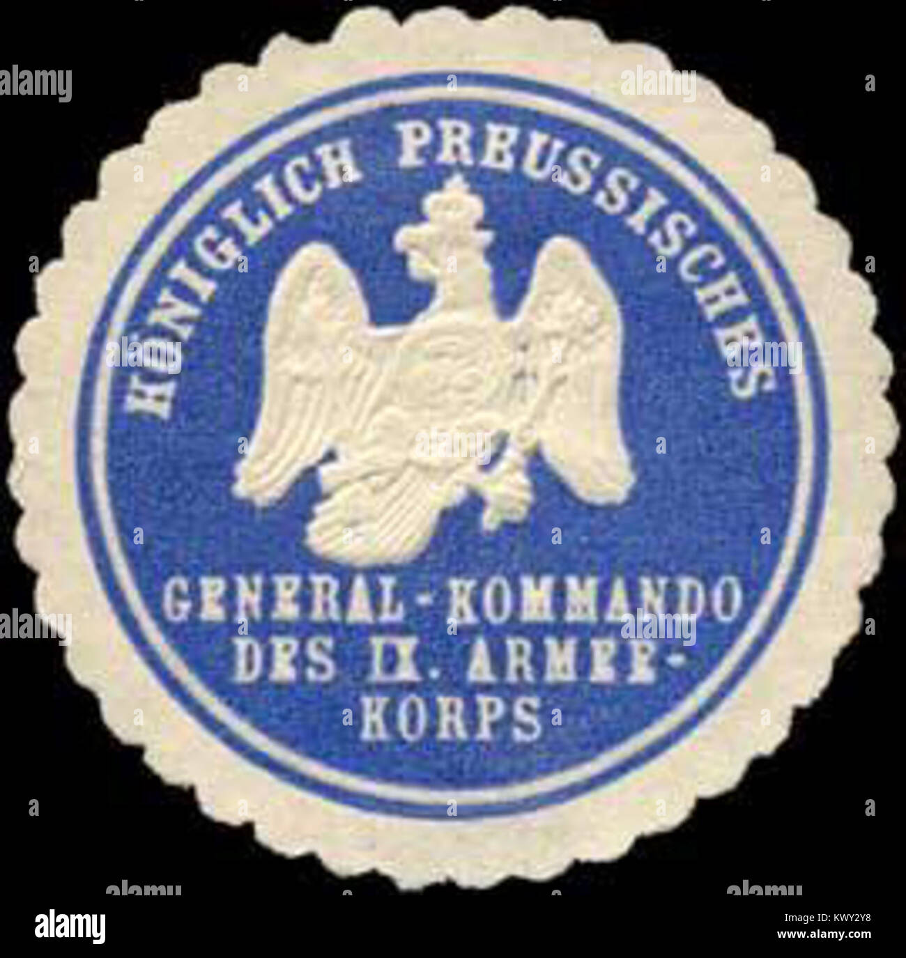 The seal represents the Royal Prussian General Command of the IX Army ...