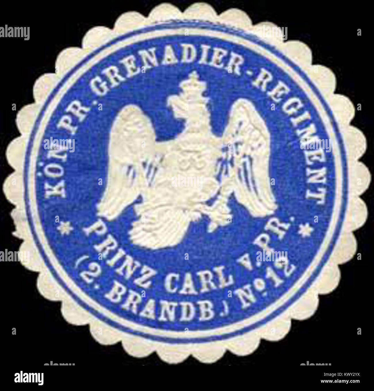 This seal depicts the emblem of the Königliche Preußische Grenadier ...