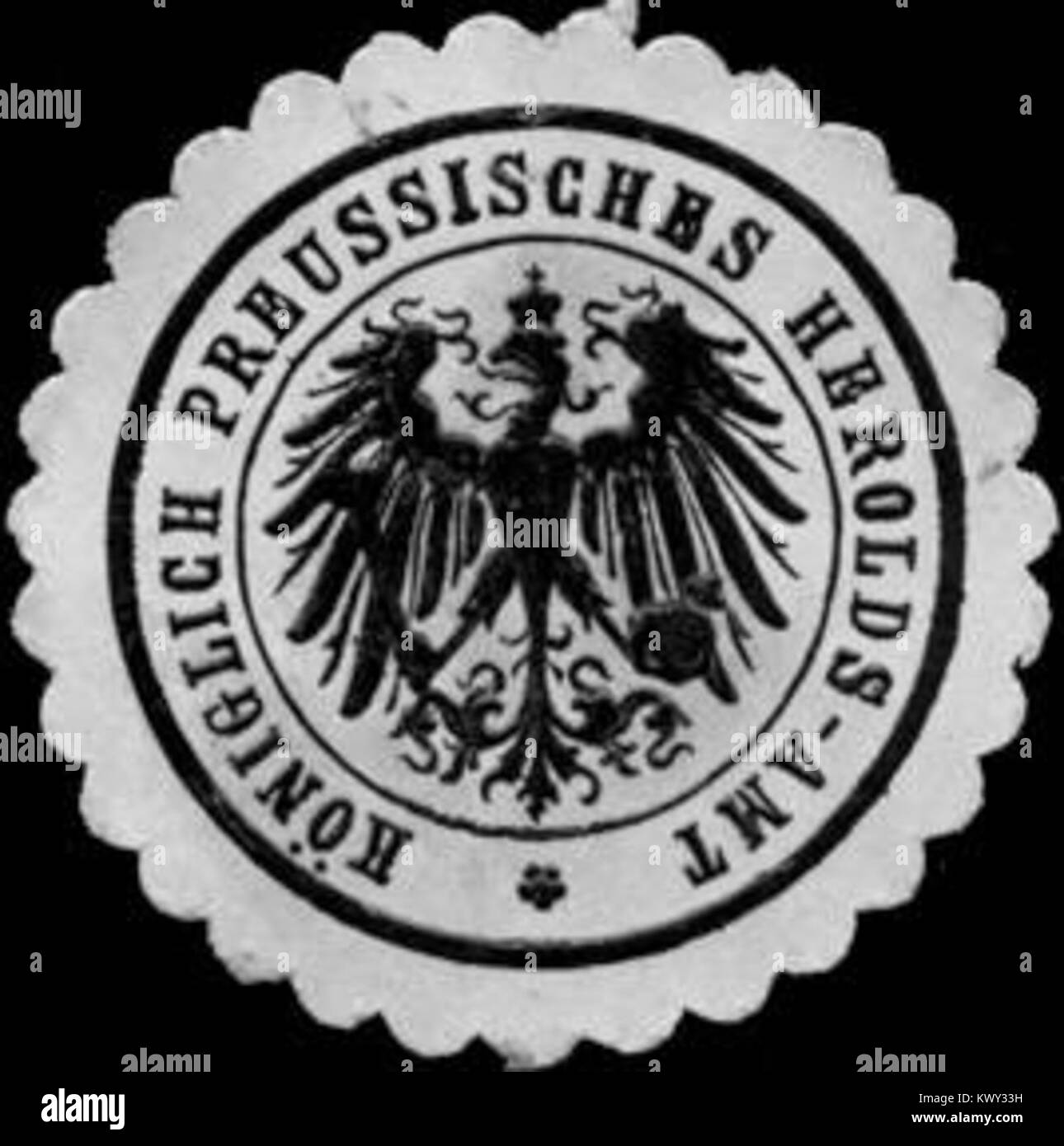 Seal of the Prussian Heraldic Authority, showcasing the royal insignia ...