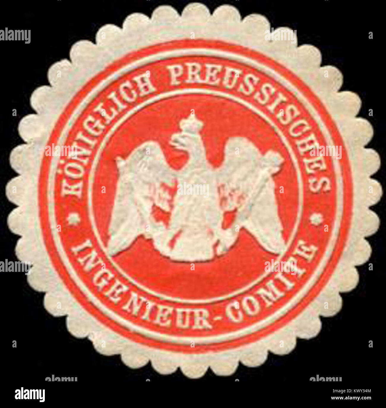 A stamp issued by the Prussian Royal Engineering Committee, likely used ...